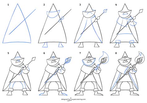 How To Draw Old Wizard Easily Free Printable Puzzle Games