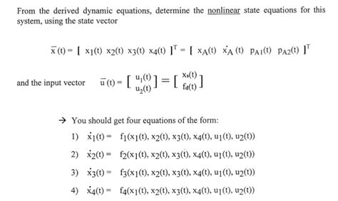 Solved From The Derived Dynamic Equations Determine The