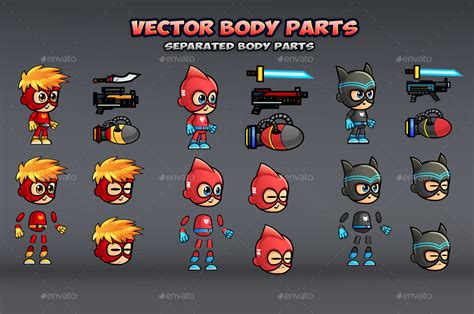 Super Boys Game Sprites Game Assets Graphicriver