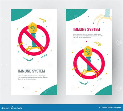 Immune System Template For Web Banners Vector Stock Vector