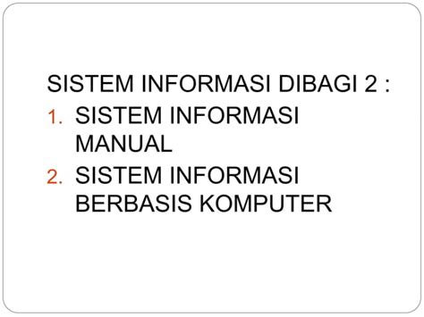 Konsep Dasar Sistem Informasi Ppt