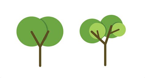 Simple Tree Drawing In Flat Design 14048384 Vector Art At Vecteezy