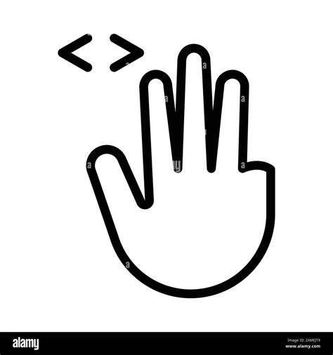 Hand Fingers Gesture Swipe Rotate Icon Set In Thin Line Outline Style And Linear Vector Sign