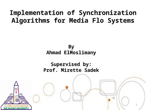 Pptx Implementation Of Synchronization Algorithms For Media Flo
