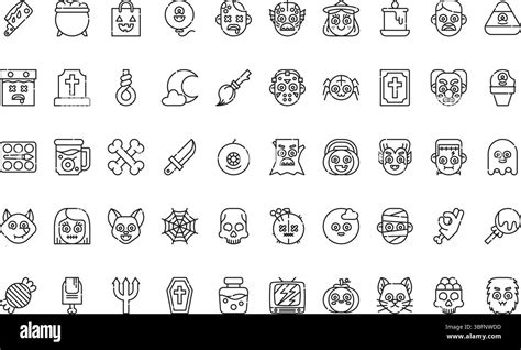 Halloween Line Icons Icons Simple Vector Icon Illustration Symbol Design Template For Web
