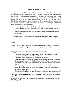 Fillable Online Technical Memo Format Fax Email Print PdfFiller