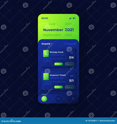 Tuition Fees Management App Smartphone Interface Vector Template Stock Vector Illustration Of