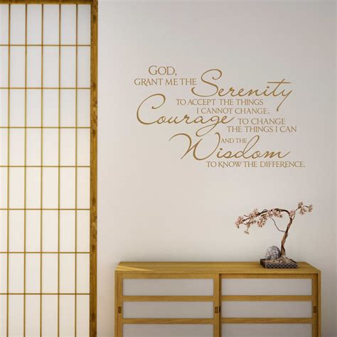 Serenity Prayer Wall Decal Inspirational Quote Removable Etsy