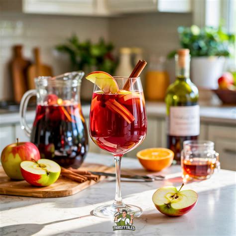Apple Cinnamon Sangria Cocktail Recipe Thirsty Tales