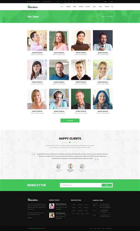 Education Learning Bootstrap Psd Template Psd Templates