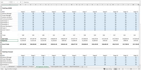 Project Finance Model Forecast Variance Sow Template Excel Xls