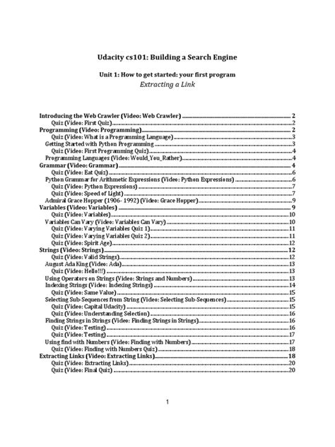 udacity cs101 building a search engine pdf computer program