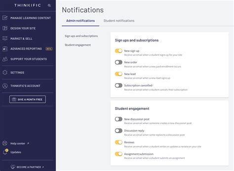 Automated Email Notifications Thinkific