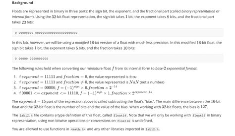 Solved Floats Are Represented In Binary In Three Parts The