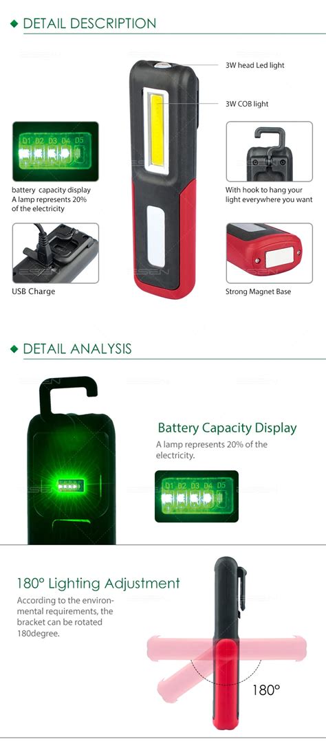Aldi Rechargeable Work Light Reliable Led Torch Flashlight