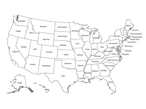 Get Your Free United States Map Labeled Printable Printables For Everyone