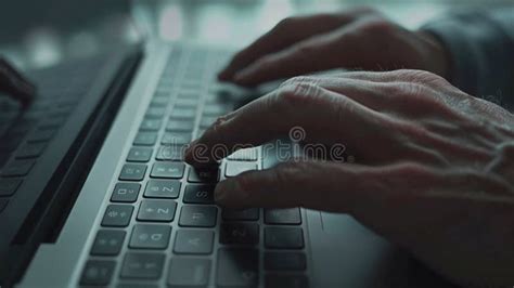 Close Up Of A Person S Hands Typing On A White Laptop Keyboard Focusing On The Action Of The