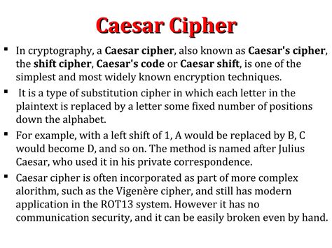 Caesar Cipher Ppt