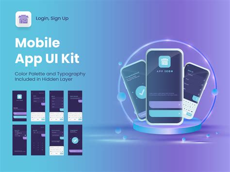 Mobile App Ui Ux Gui Layout With Different Login Screens Including
