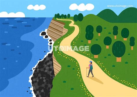 힐링여행 004 Spai404 유토이미지 일러스트 여행 휴가 휴식 힐링 힐링여행 여름휴가 바캉스 배경 풍경 사람 자연 여자 어른 성인 1인