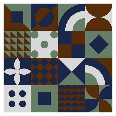 Premium Vector Abstract Bauhaus Geometric Pattern Background Vector Circle Triangle And Square