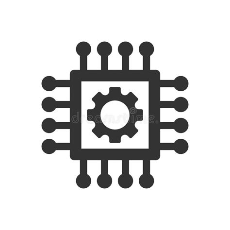 Processor Icon Programming Circuit Icon Stock Illustration