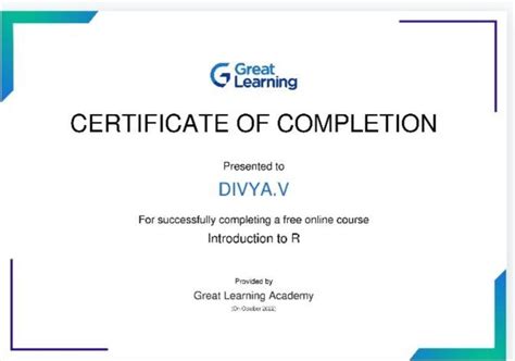 Divya Venkatachalam On Linkedin Successfully Completed The Online Course On Great Learning