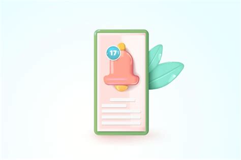 알림 메시지 벨 아이콘 경고 및 알람 아이콘 3d 벡터 일러스트 레이 션 프리미엄 벡터