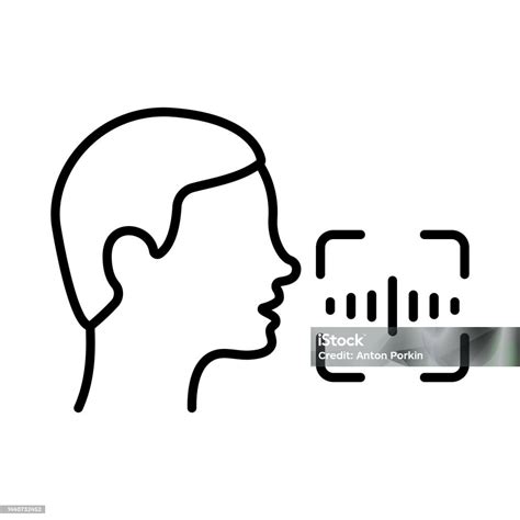 음성 회선 아이콘으로 식별에 액세스합니다 명령 음성 Id 인식 기술 개요 픽토그램 액세스를 위해 말하십시오 확인 기호 편집