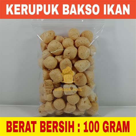 Jual Kerupuk Bakso Ikan 100 Gr Kerupuk Baso Ikan Tenggiri Snack