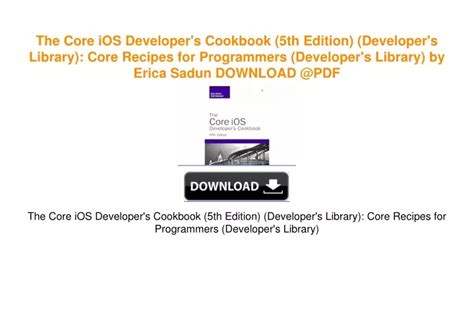 Ppt The Core Ios Developers Cookbook 5th Edition Developers Library Core Recipes For