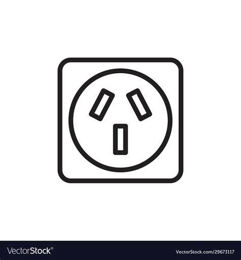 Plug Socket Icon Template Black Color Editable Vector Image