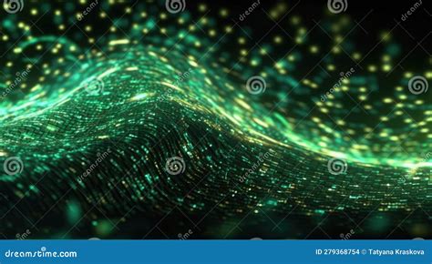 Digital Data Flow Wave Stock Illustration Illustration Of Data 279368754