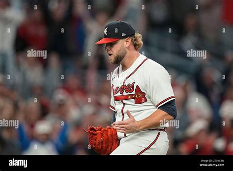 Atlanta Braves Relief Pitcher Aj Minter 33 Reacts After