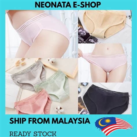 Ready Stock Women S Sex Cotton Underwear Seamless Sport Split Mesh Briefs Soft Lingerie