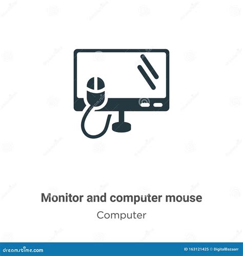 Monitor And Computer Mouse Vector Icon On White Background Flat Vector