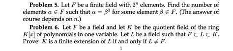 Solved A Problem Let F Be A Finite Field With Chegg Com