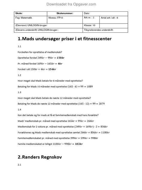 Matematik Eksamen 2018 10 Klasse Pdf