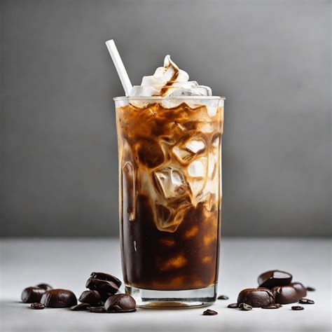 Premium Ai Image Iced Coffee Isolated On White Background