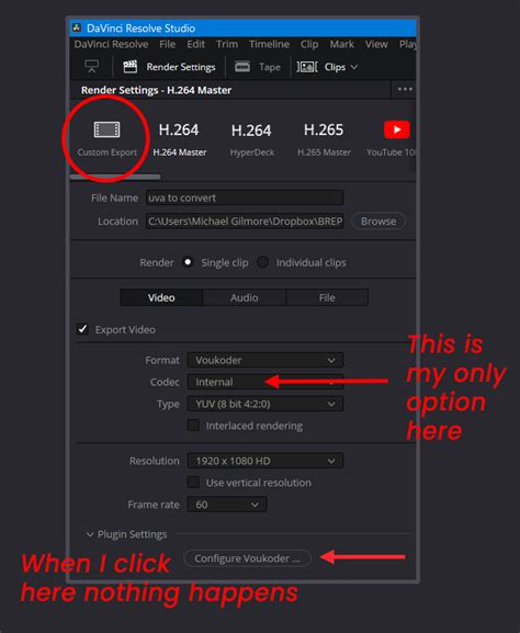 Voukoder Plugin For Davinci Resolve Appears Successful But Is Non Functional Bug Reports