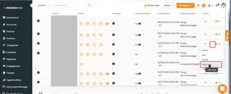 Logs In Workflow Automation Insuredmine Crm Optimize And Grow Your