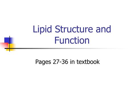 Lipids Structure And Function