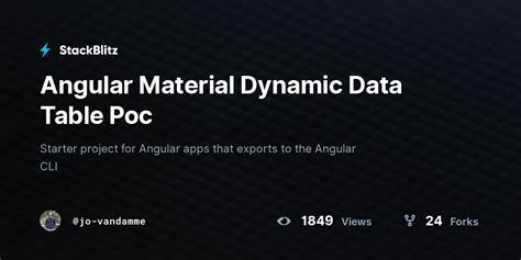 angular material dynamic data table poc stackblitz
