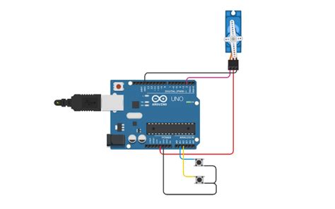 Circuit Design Servo Controlado Por Botão Tinkercad