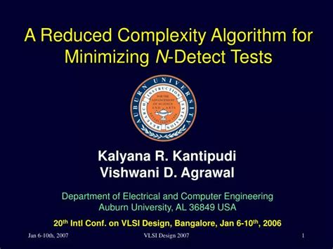 Ppt A Reduced Complexity Algorithm For Minimizing N Detect Tests Powerpoint Presentation Id