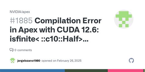 Compilation Error In Apex With Cuda 126 Isfinite Undefined In Device