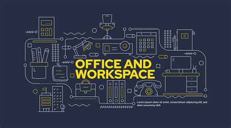 사무실 및 작업 공간 생활 개념 디자인을 편집하고 색상을 변경할 수 있습니다 웹 디자인 모바일 포스터 책 잡지 등 많은 분야에서 사용할 수있는 간단하고 세련된 디자인 모던