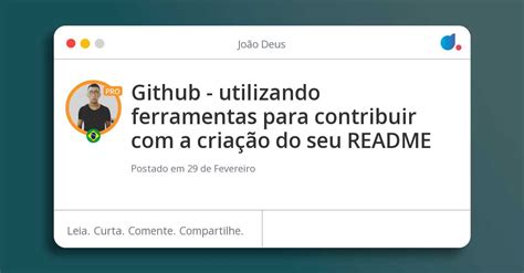 Github Utilizando Ferramentas Para Contribuir Com A Criação Do Seu Readme