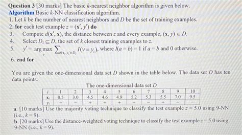 solved question 3 [ 30 marks] the basic k nearest neighbor