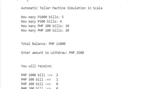 Automatic Teller Machine Simulation In Scala Free Computer